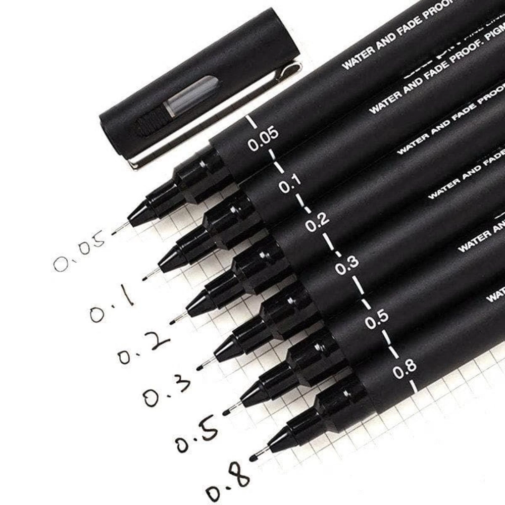 8ps Faith Pens All Sizes (0.05 to 0.8mm) Fineliner Artist Pen Fine ...