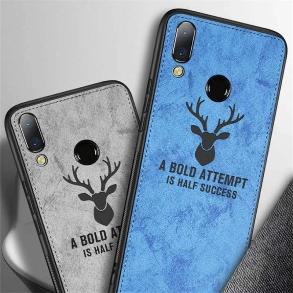 Samsung Galaxy M20 - Luxury Soft Fabric+PU Leather Hybrid Case Cover Blue