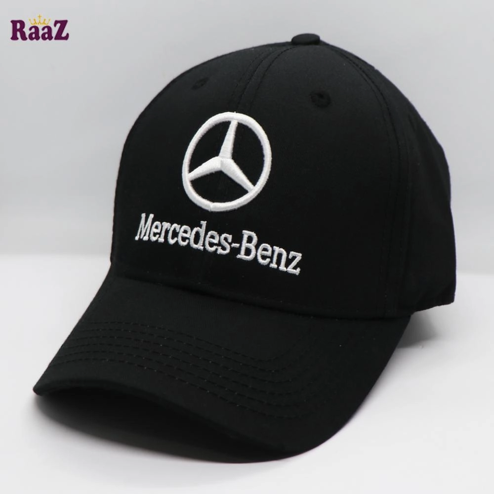 Black Mercedes Embroidery Logo Cotton Curved Cap