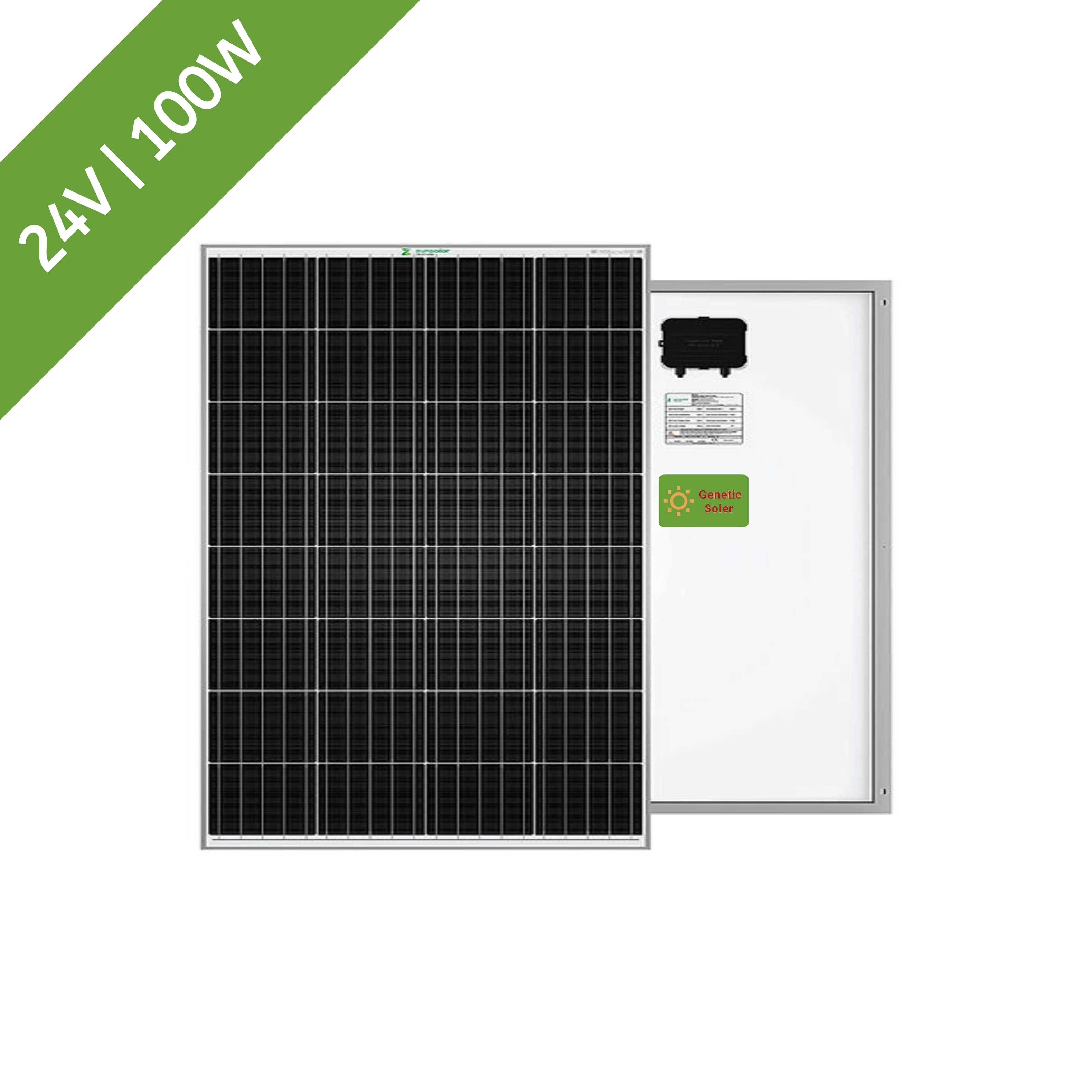GENETIC 24V 100W Monocrystalline Solar Panel | High Efficiency DC Solar ...
