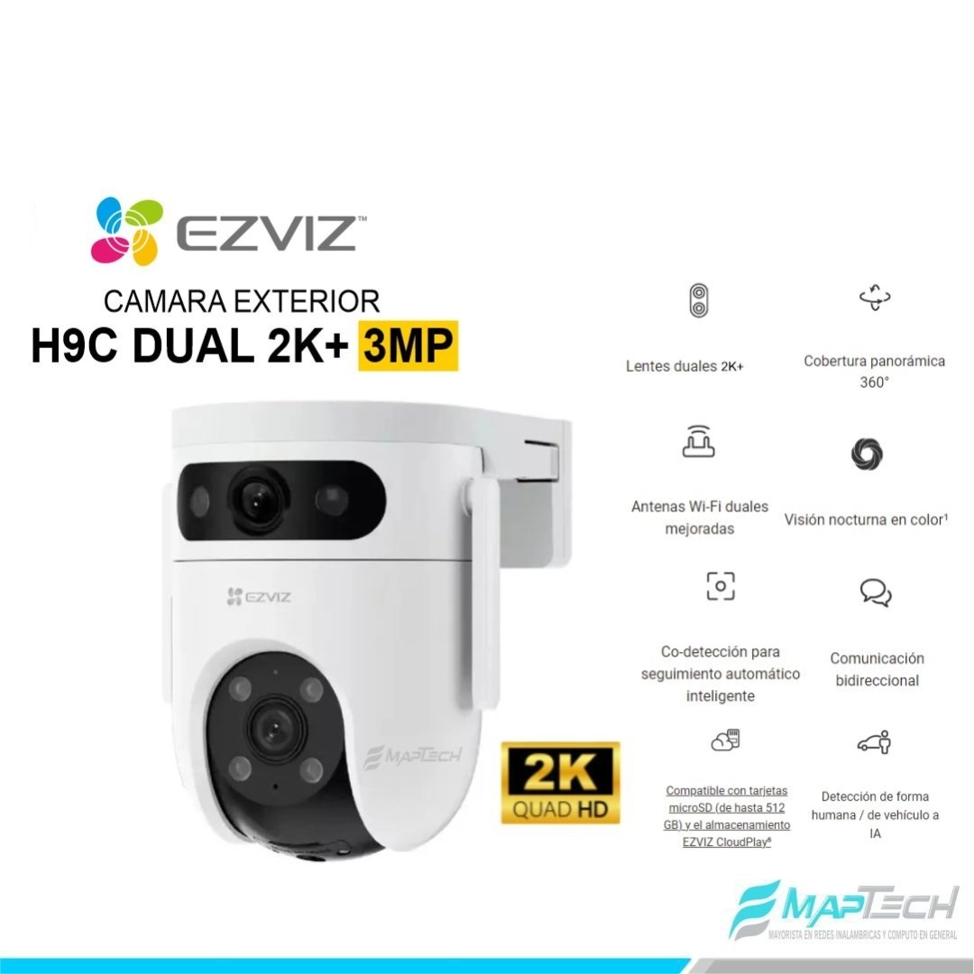 Ezviz H9C 3MP Dual-Lens Pan & Tilt Wi-Fi IP Security Camera ...