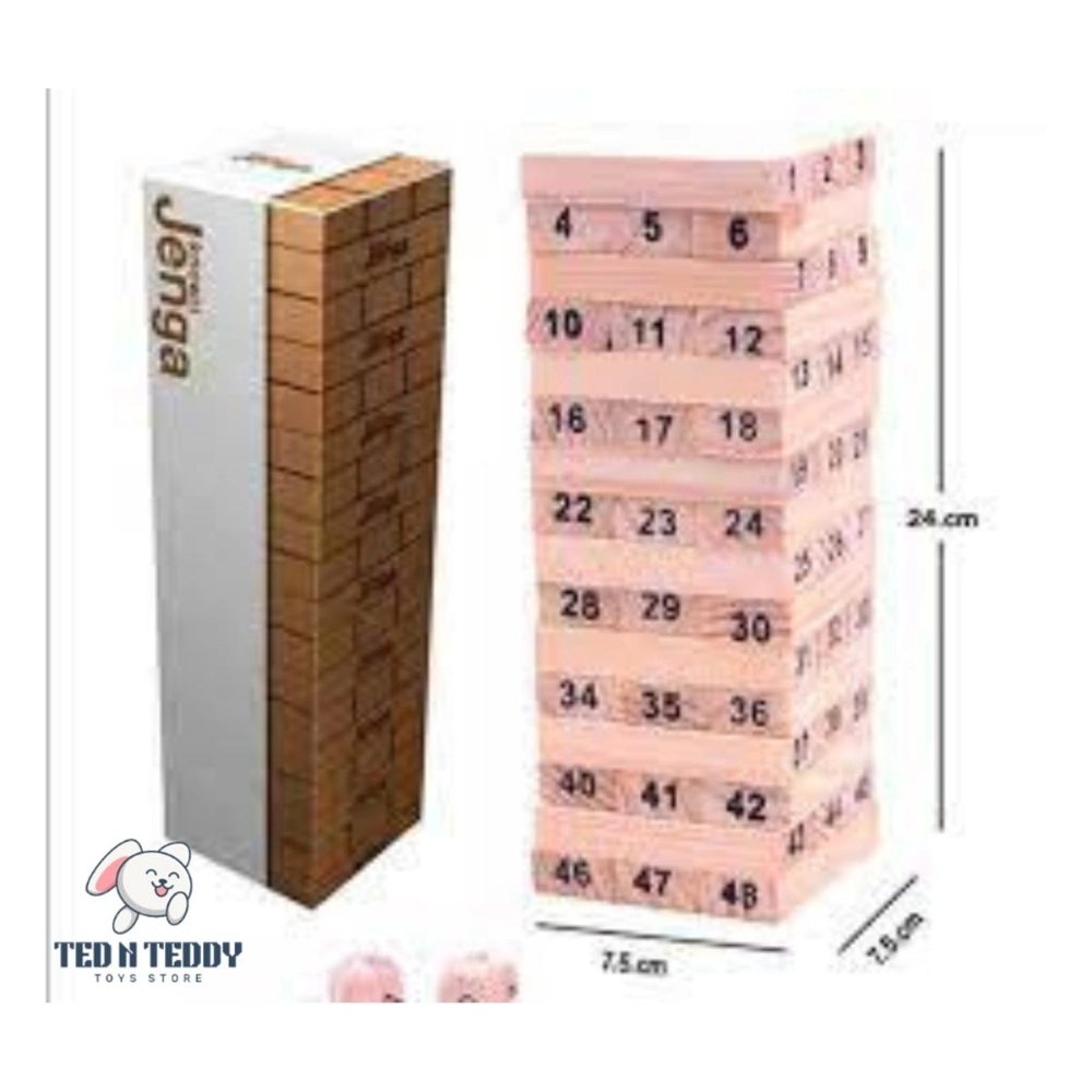 Knowri Jenga Game Wooden Blocks Toppling Tower Real Jenga-Stacking and ...