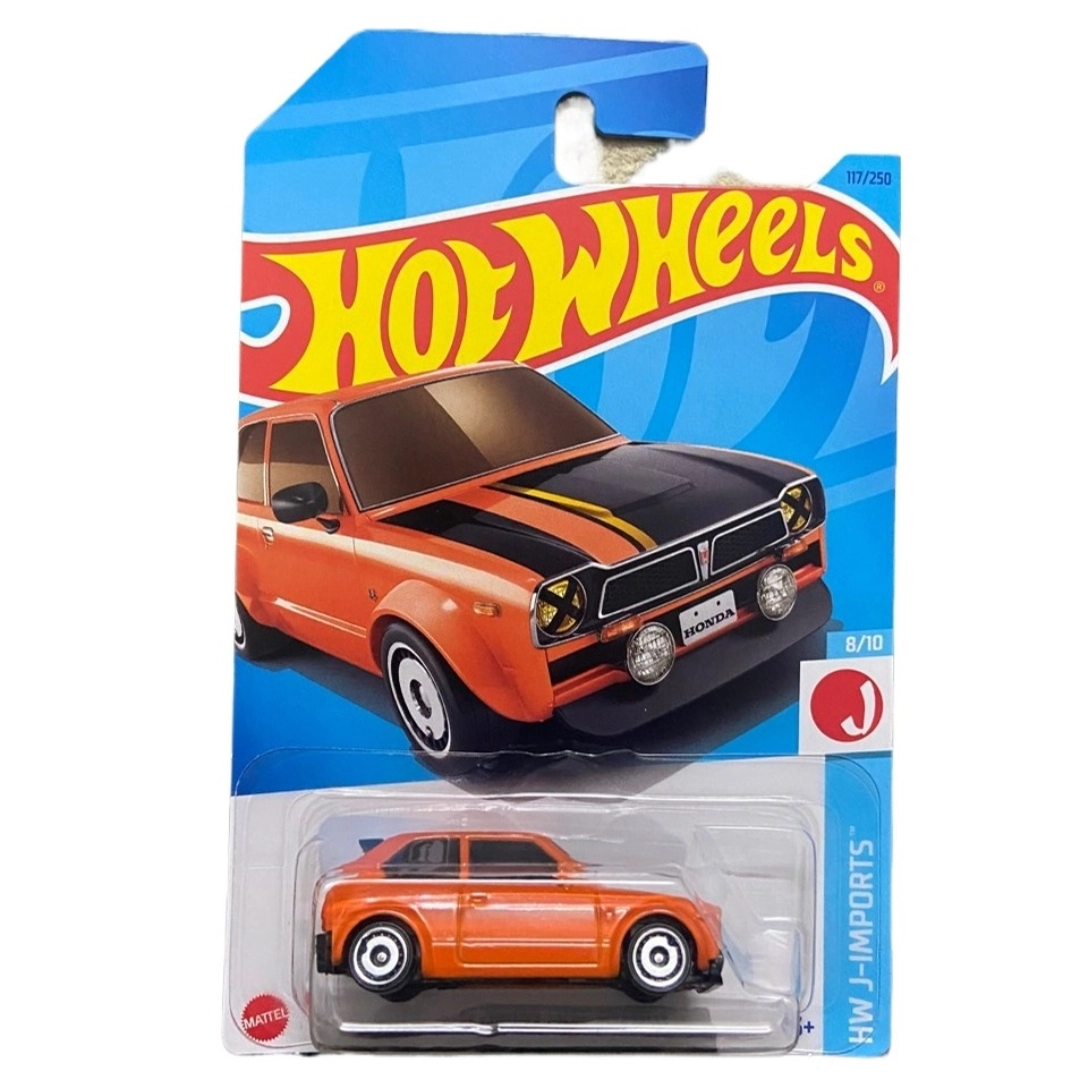 Honda Civic Custom 73 Orange Hot Wheels Car