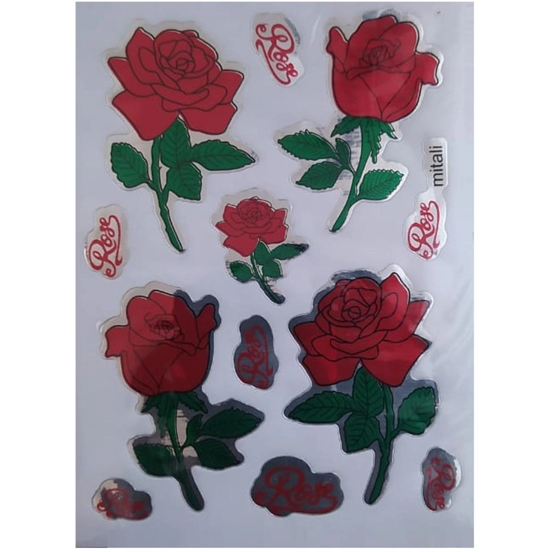 Fancy! Mix Red Rose Sparkle Sticker-50 Sheet