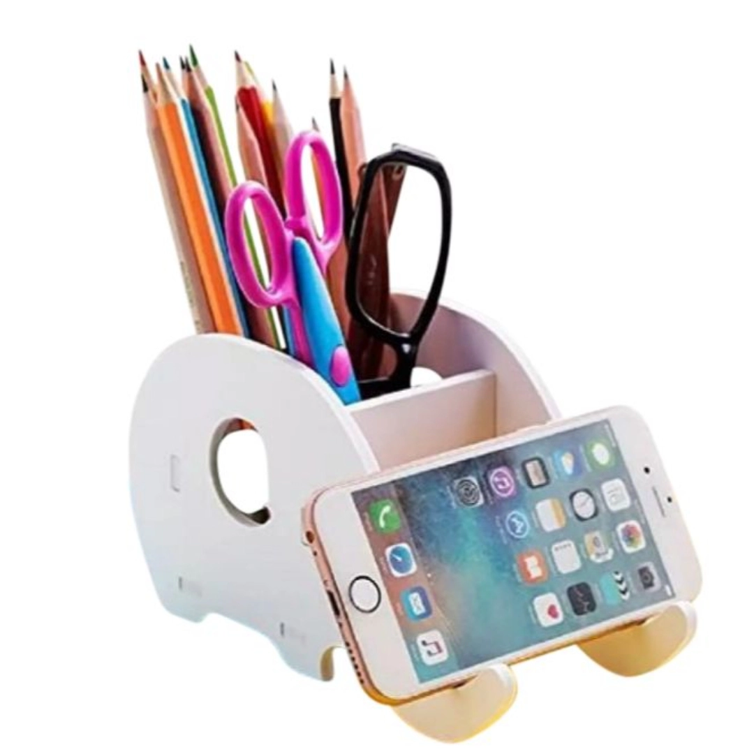 Wooden Structure Pen Holder Business Card Holder Office Stationery