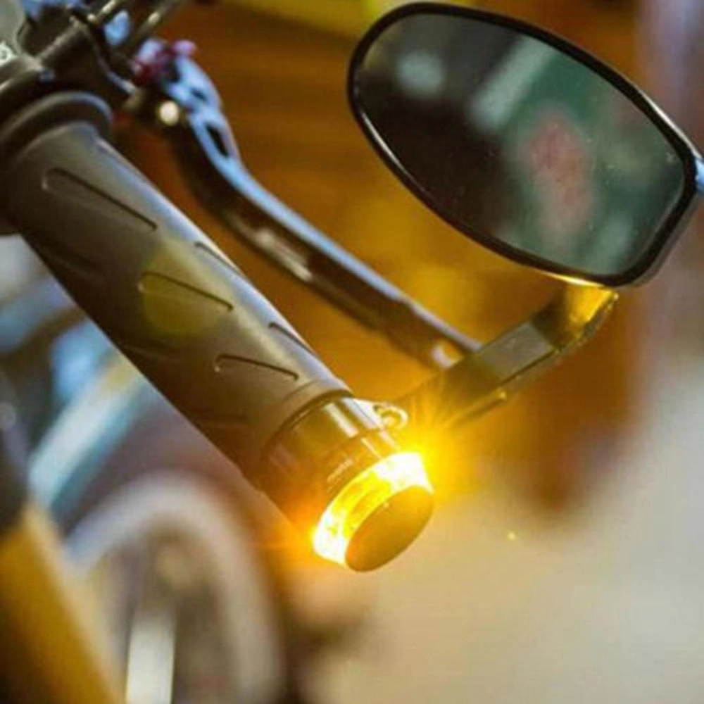 2 Pc Led Motorcycle Handlebar End Turn Signal Light Universal 22Mm ...