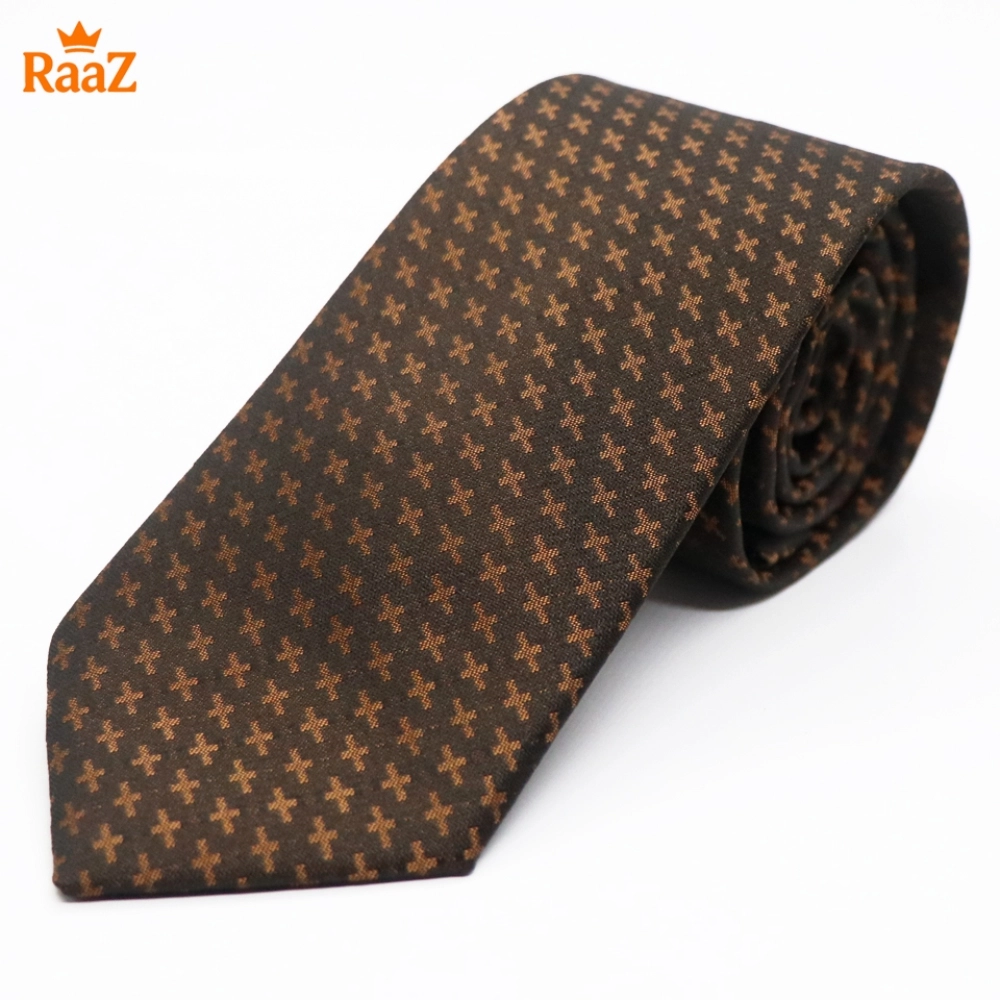 Golden Refined Detail Dot Perfection Satin Tie For Men