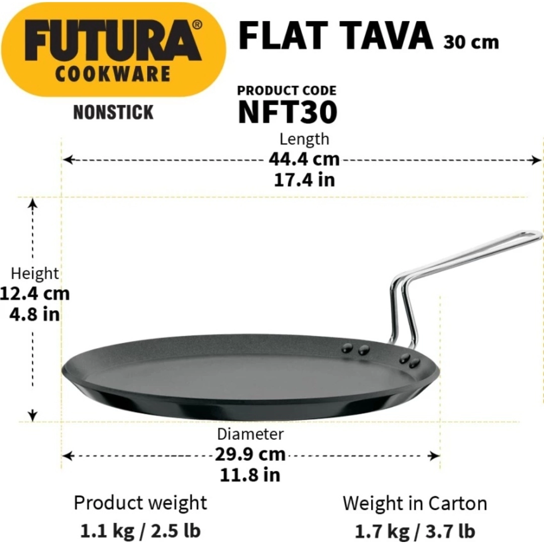 Hawkins Futura Nonstick Flat Tava 30 cm, 4