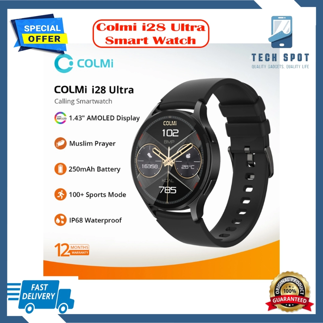 COLMI i28 Ultra Super Amoled 1.43″ AOD Display Smartwatch with Ai GPT ...
