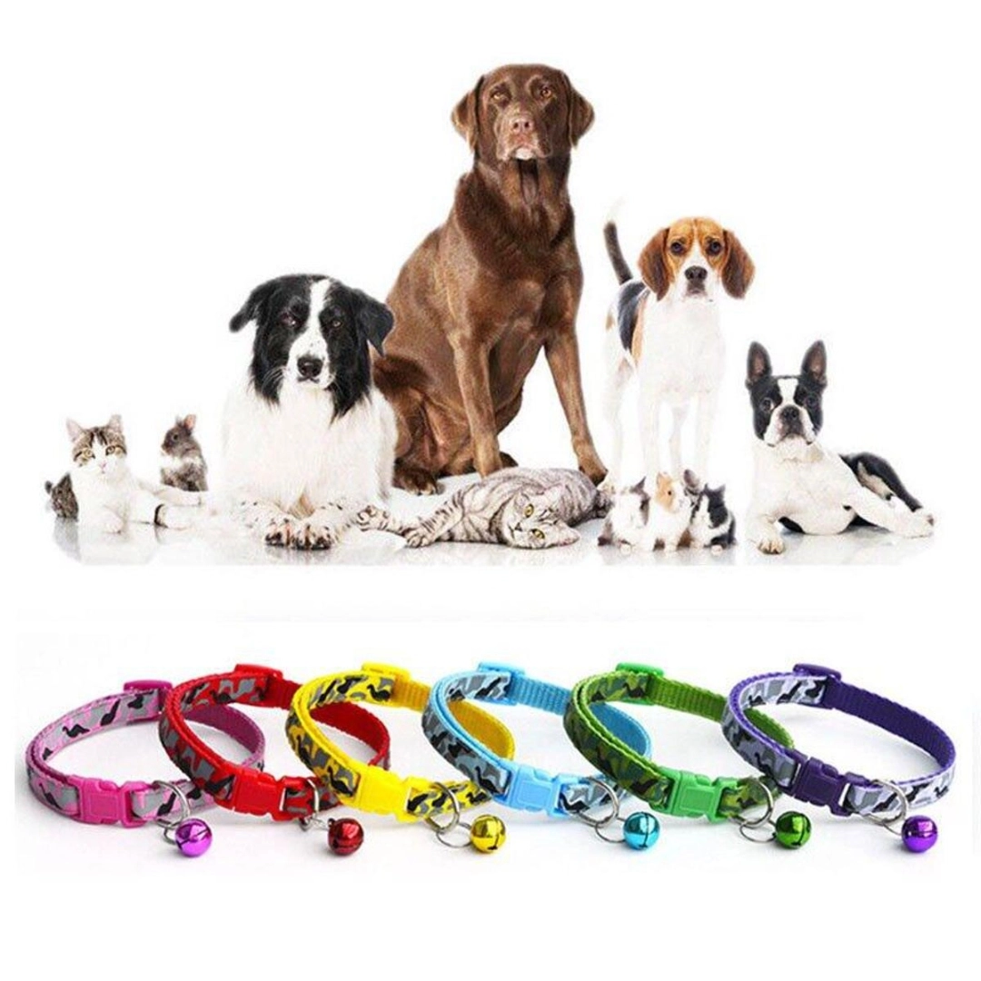 1pc Cat Dog Collar Bell Dot Print Delicate Safety Casual Nylon Dog toy ...