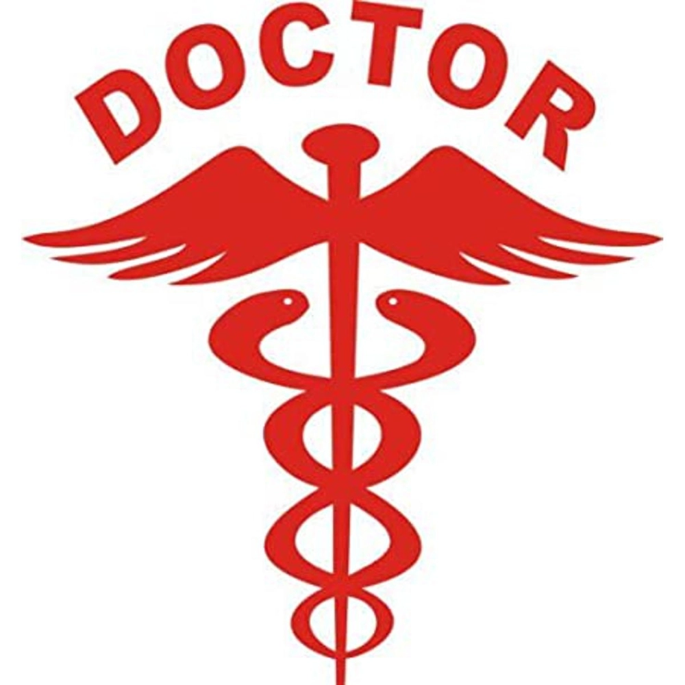 Doctor Logo Decal Car Sticker - Red