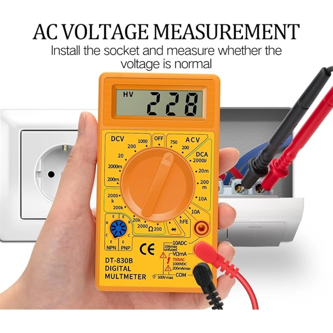 DT830B Digital Multimeter, Handheld Digital Multimeter LCD Backlight ...