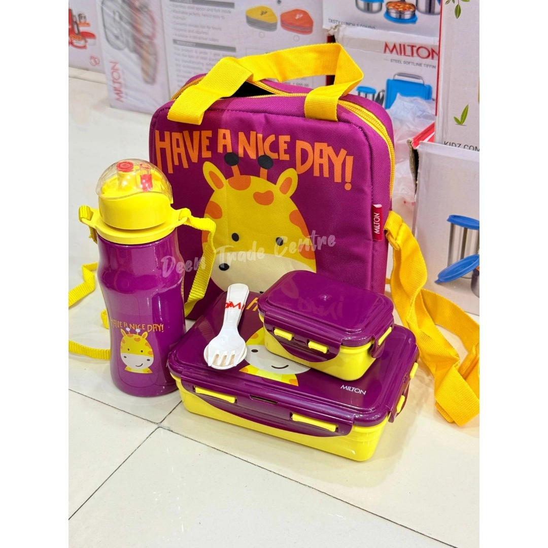 3 In 1 Kids Combo Lunch Box Set With Water Bottle & Insulated Bag ...