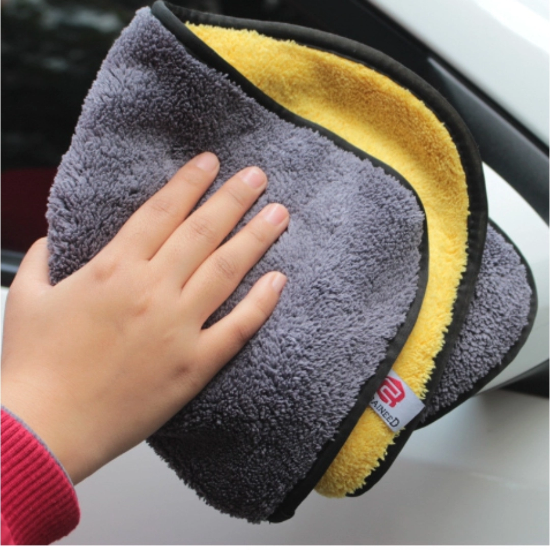 30X30 Cm Car Bike Wash Double Layer Ultra Soft Scratch Proof Microfiber Towel