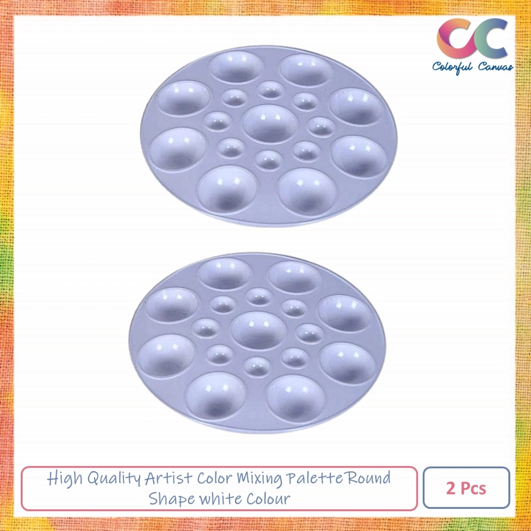 High Quality Artist Color Mixing Palette Round Shape white Colour 2 Pack