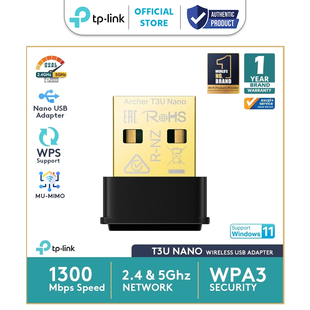 TP-Link Archer T3U Nano AC1300 Nano Wireless MU-MIMO USB Adapter