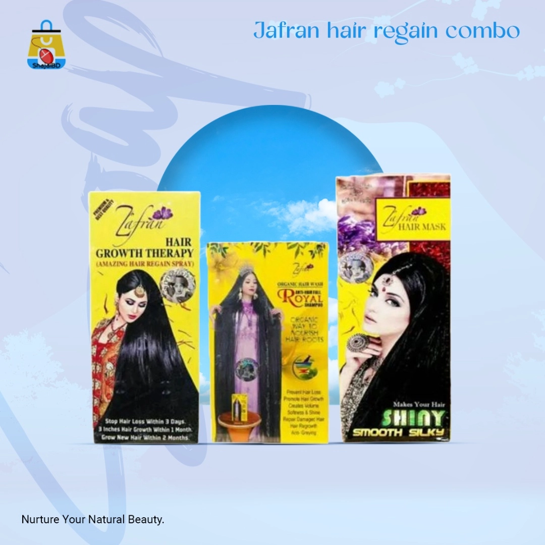 Jafran hair regain combo- Jafran hair oil-150ml, hair mask-120ml and ...