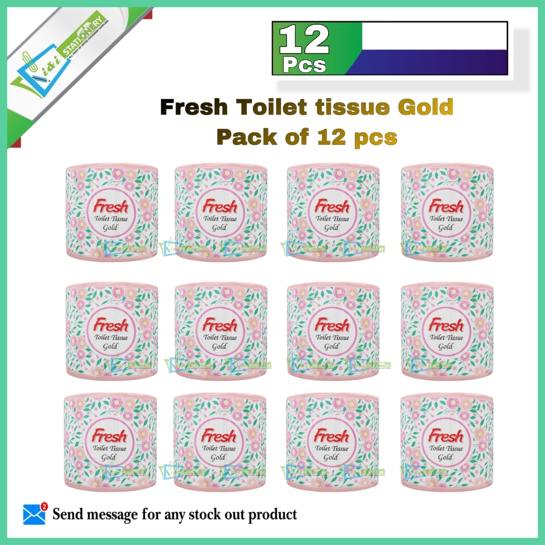 Fresh Toilet Tissue Paper Gold Pack of 12 pcs