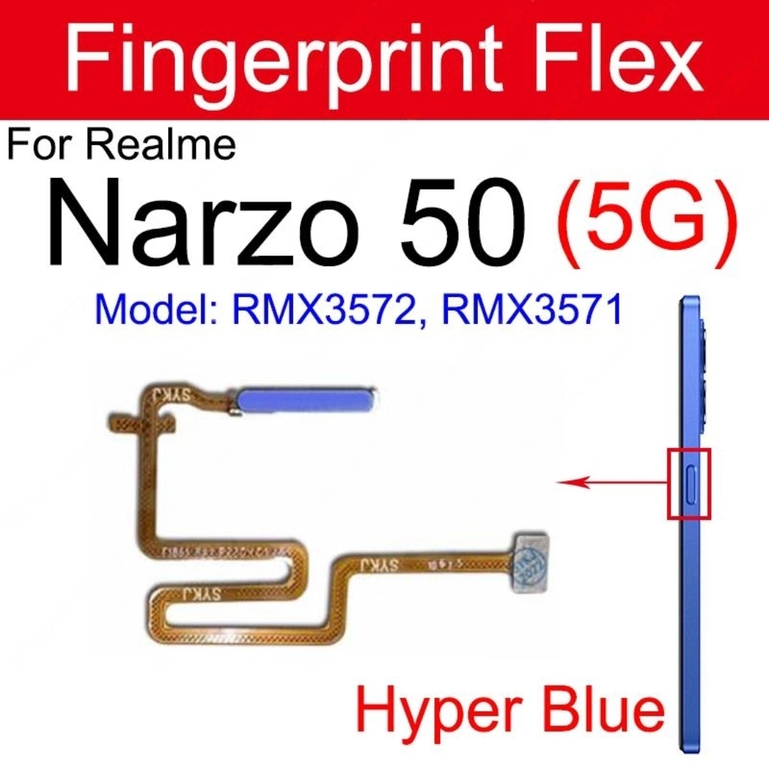 Power Button Fingerprint Sensor Flex Cable For Realme Narzo 50 4G 5G ON ...
