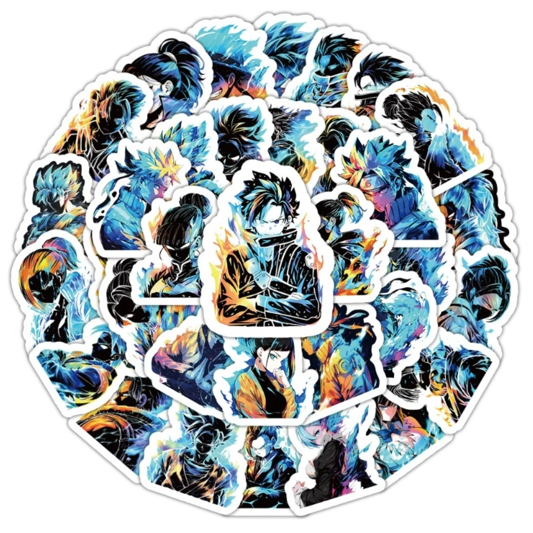 25 Pcs Mix Anime Neon Naruto One Piece & Many Random Pvc Waterproof ...