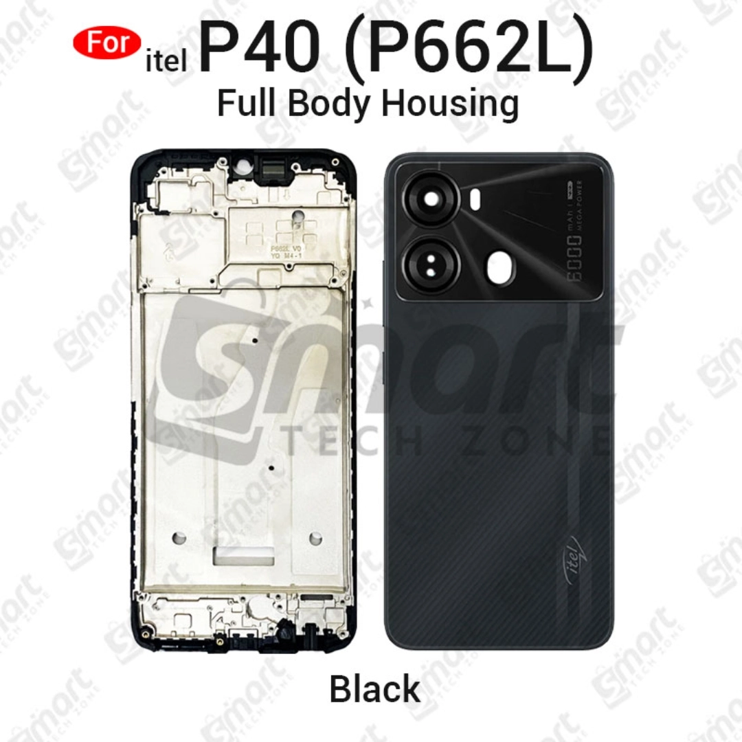 itel P40 P662L Full Body Housing With Camera Glass (LCD Frame, Side ...