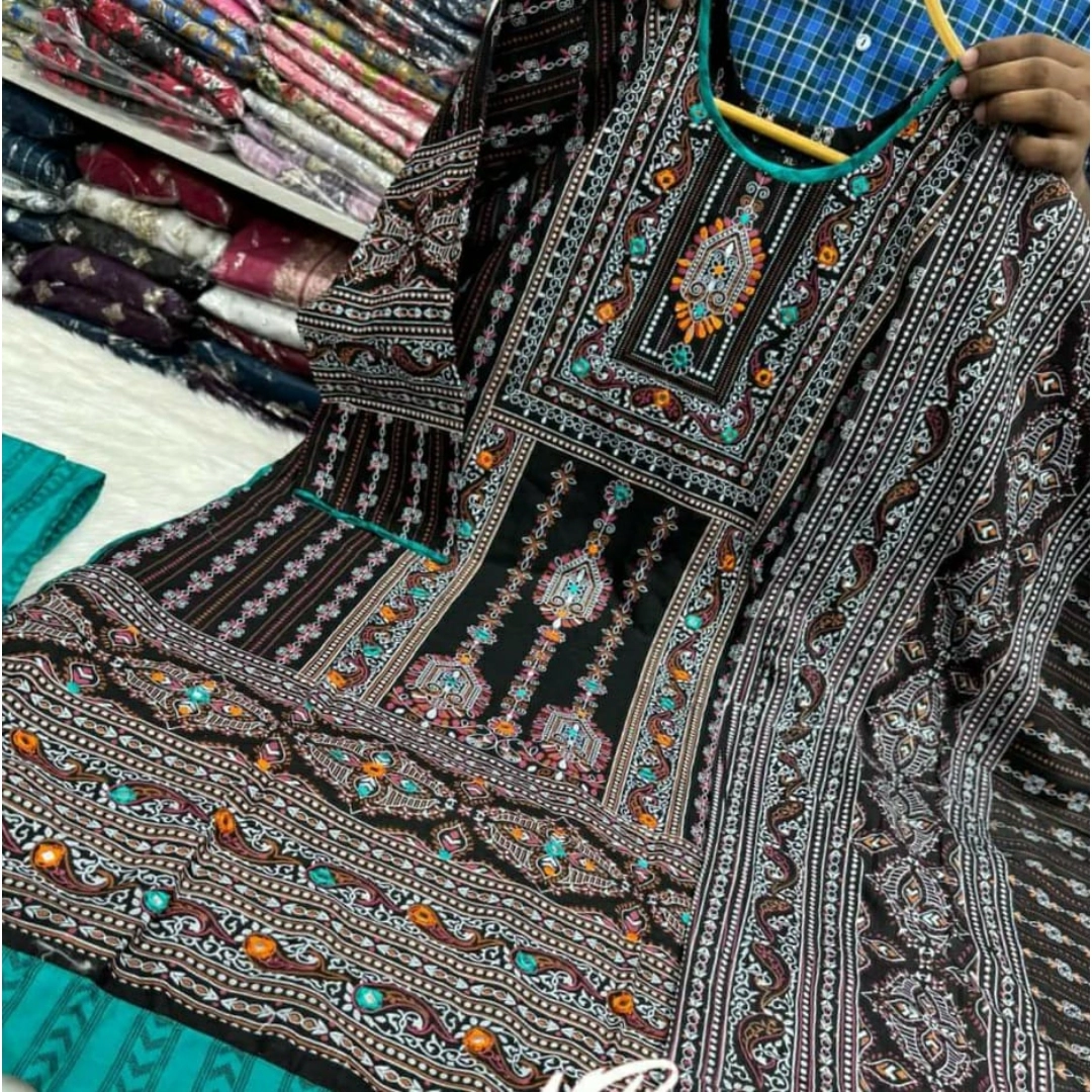Pure AC Cotton Fabric High Quality Printed Three Piece