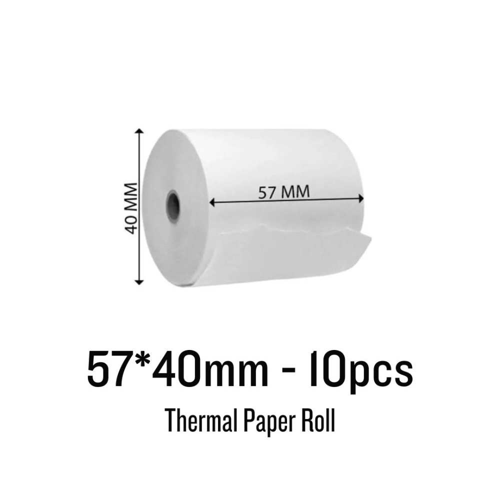 10Rolls (57x40mm) Thermal Paper Rolls for 2-Inch width (58mm) POS and ...