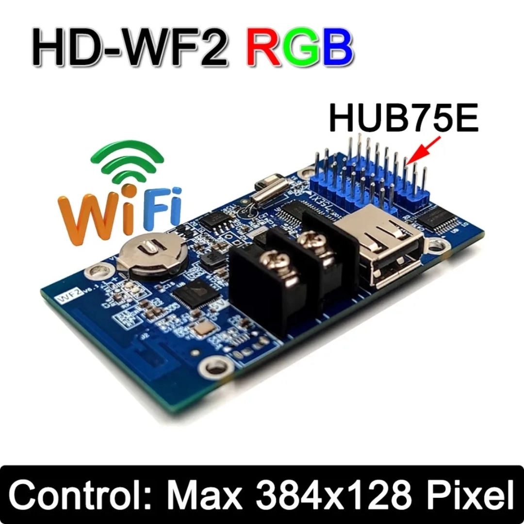 Huidu HD-WF2 Asynchronous 768W*64H Pixels 2*HUB75 RGB Seven Color Small ...