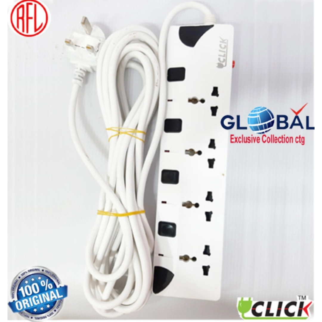 Multi Extension Click 3 pin 4 port 16 feet Cable, Multi extension.