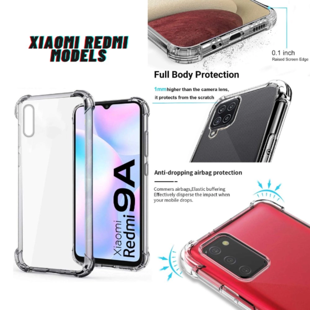 Redmi 9A Clear Cover Soft Thin Anti-Scratches Crystal Case (Transparent)