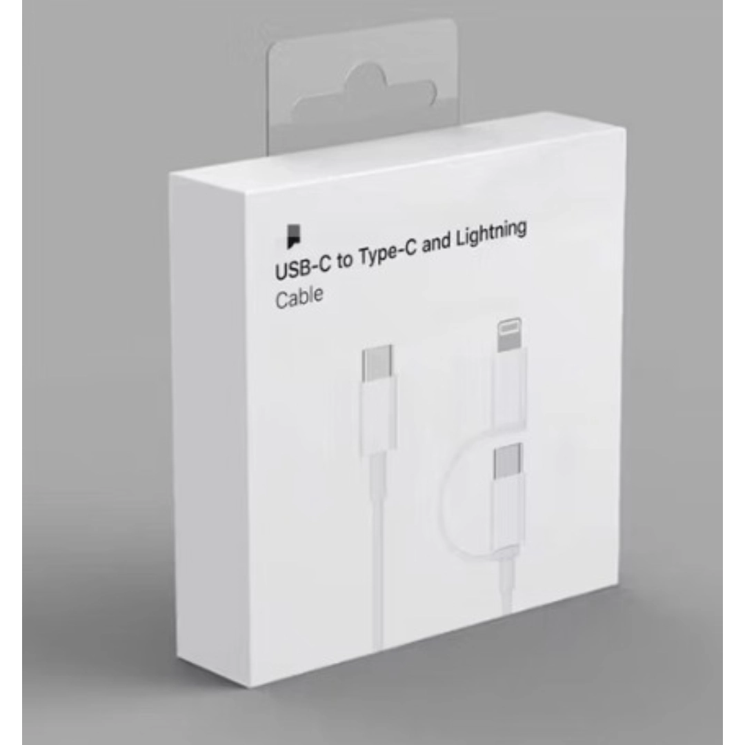 Original 60W usb-c to type C and Lightning pd 2 IN 1 Cable For iPhone ...