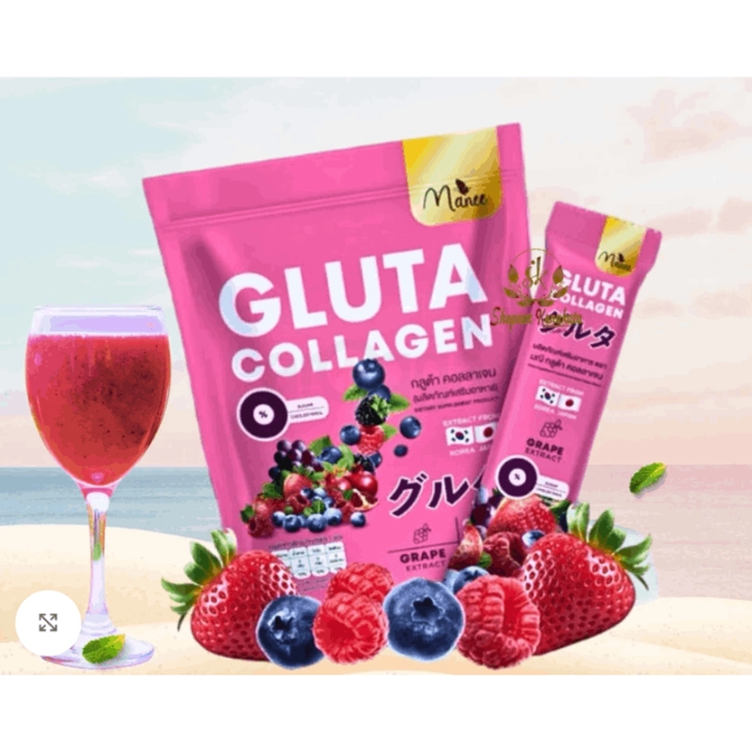 Manee Gluta Collagen Pink Juice – 30 Sachets | Skin Whitening, Glowing ...