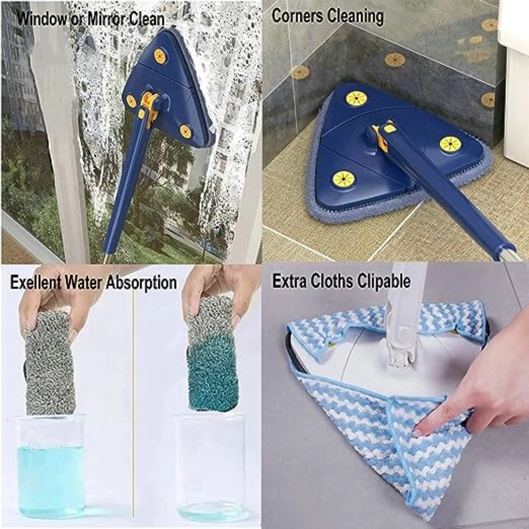 360° Rotatable Adjustable Triangle Multifunctional Cleaning Mop ...