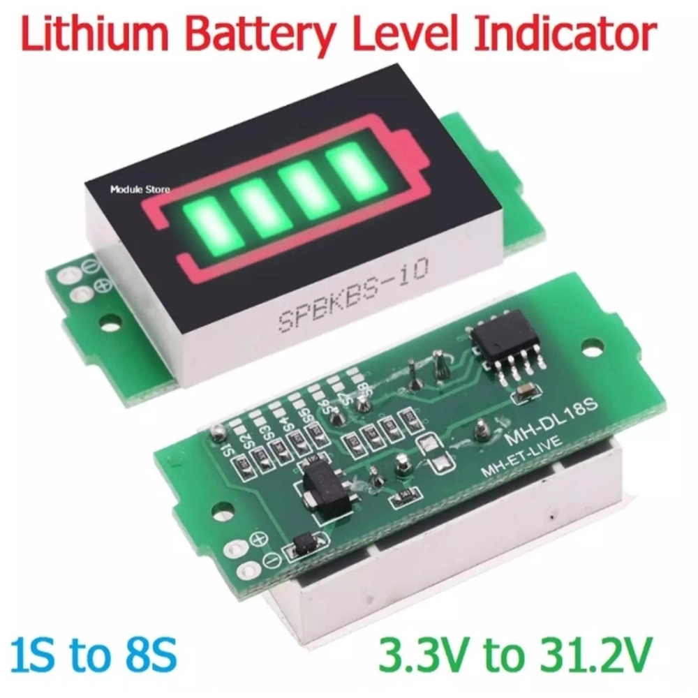 1S- 4S-8S Single 3.7V Lithium Battery Capacity Indicator Module 4.2V ...