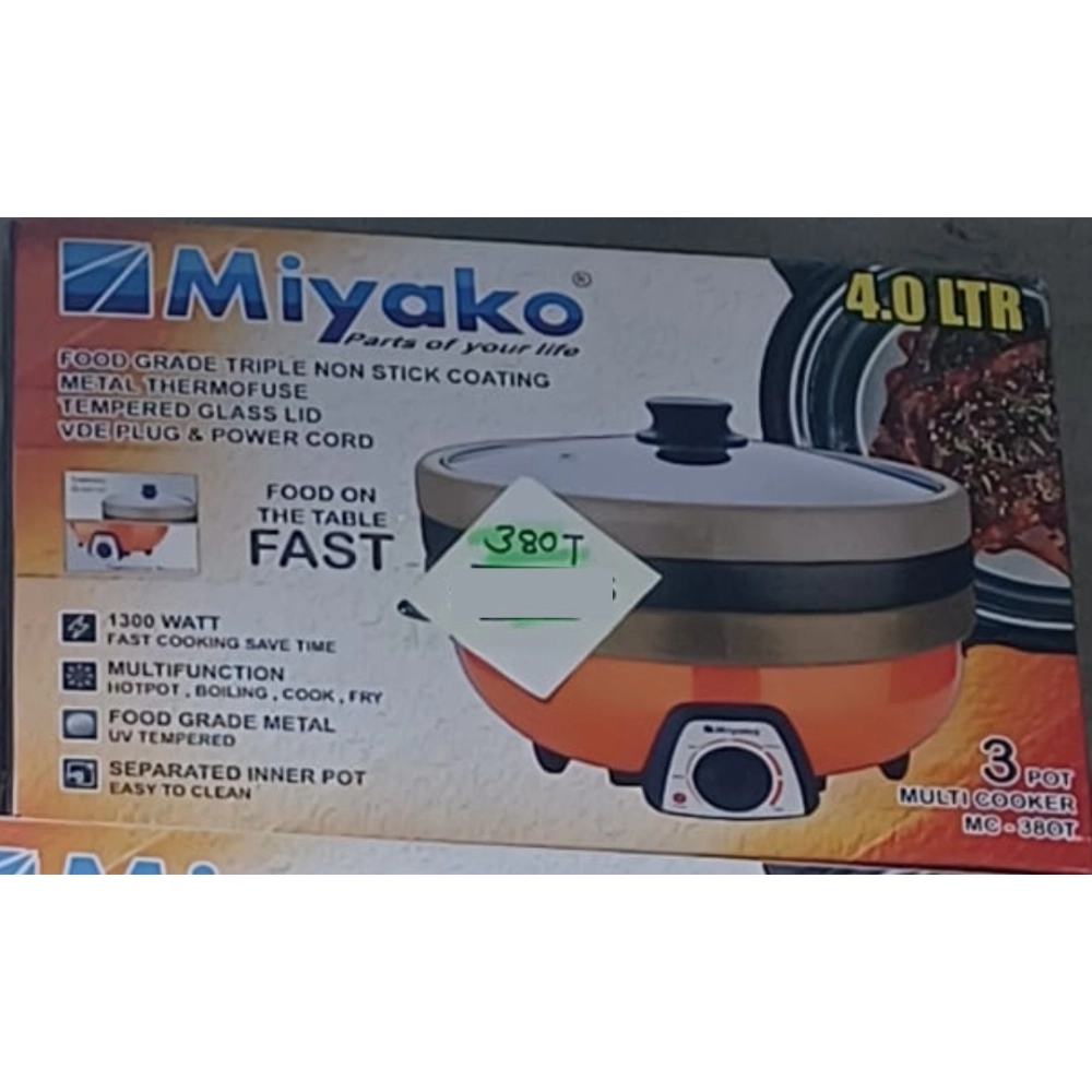 4 Liter Miyako 3 Pot Electric Curry Cooker MC-380T Miyako Electric ...