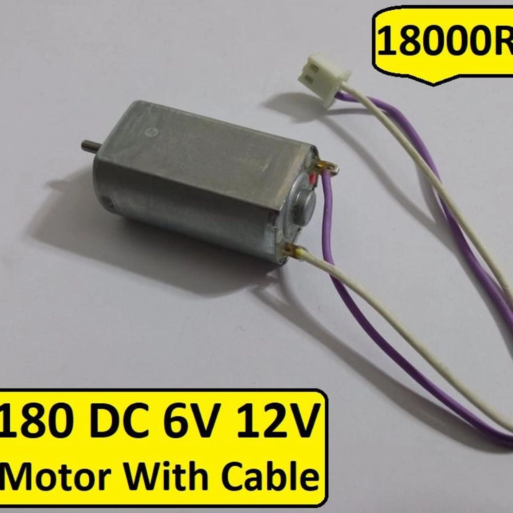 CABLES With 180 Motor DC 6V 12V Motor High Torque 18000RPM 180 DC ...