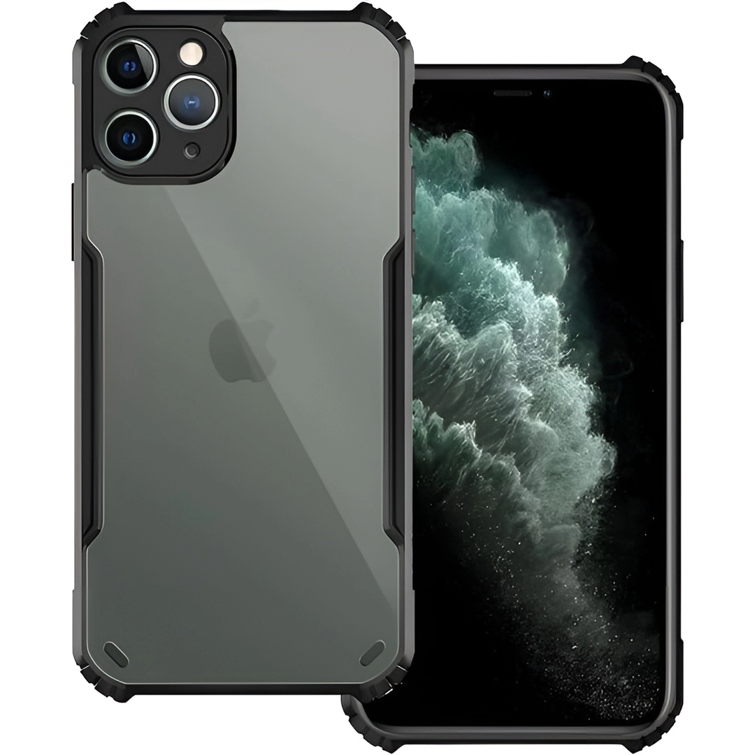 For Apple iphone 11 Pro Max Protective Black Border Crystal Clear Xundd ...