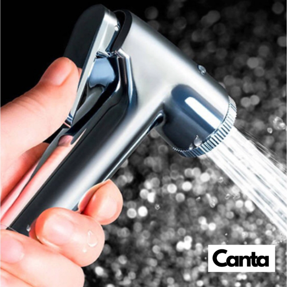 1 Piece Bathroom Wash Bidet Shower Head Spring Curve Push Button Switch