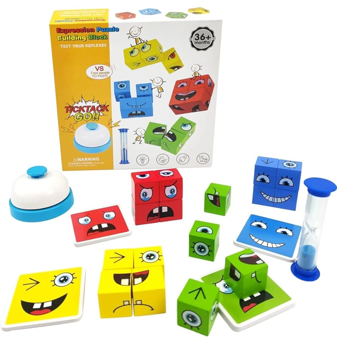 Expression Puzzle Building Blocks Game