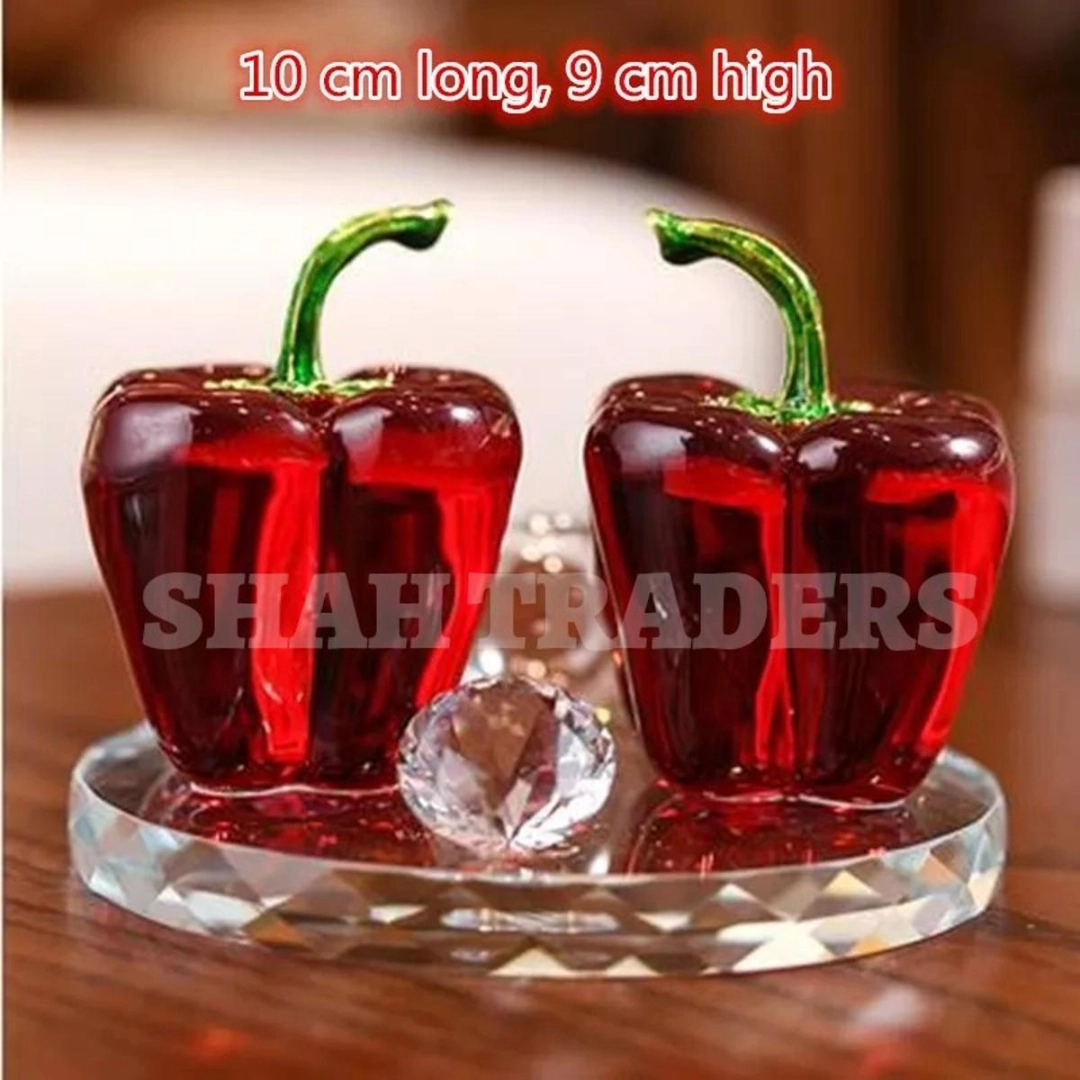 Crystal Chili Figurine Glass Bell Pepper Paper Sheep Class Car Perfume ...