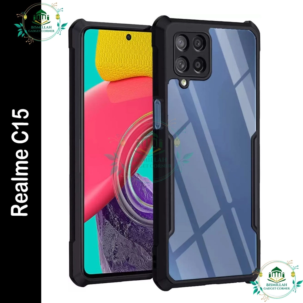 Xundd Back Cover for Realme C15 Transparent Hybrid Hard PC Back Bumper