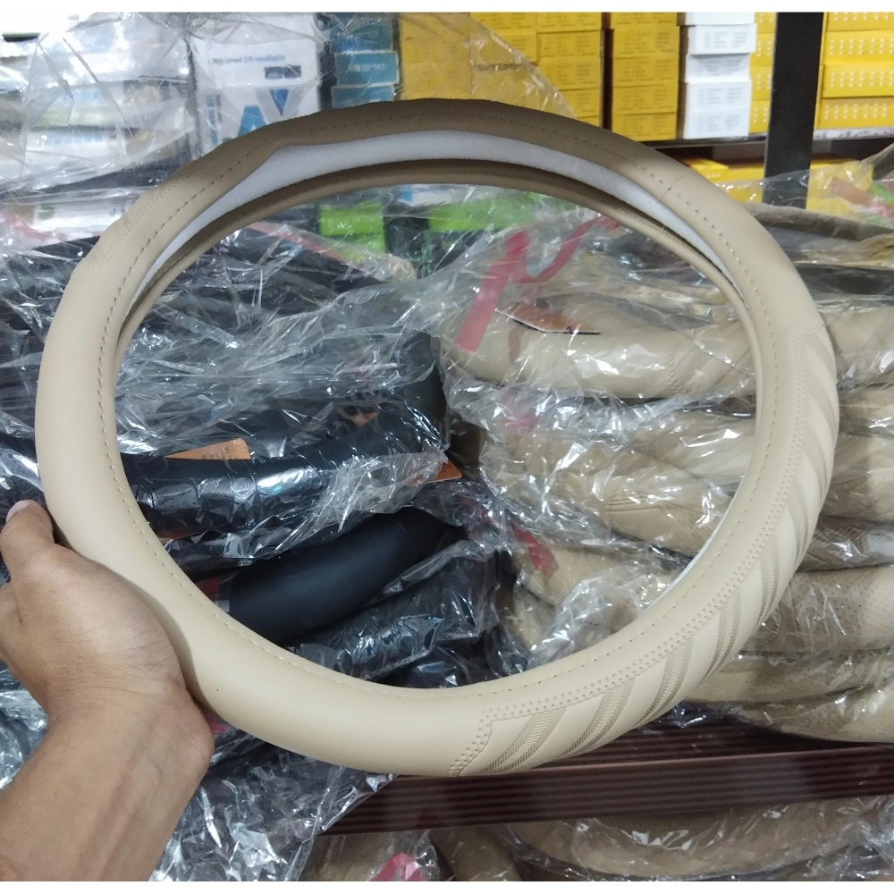 Car Steering Wheel Cover-Cream