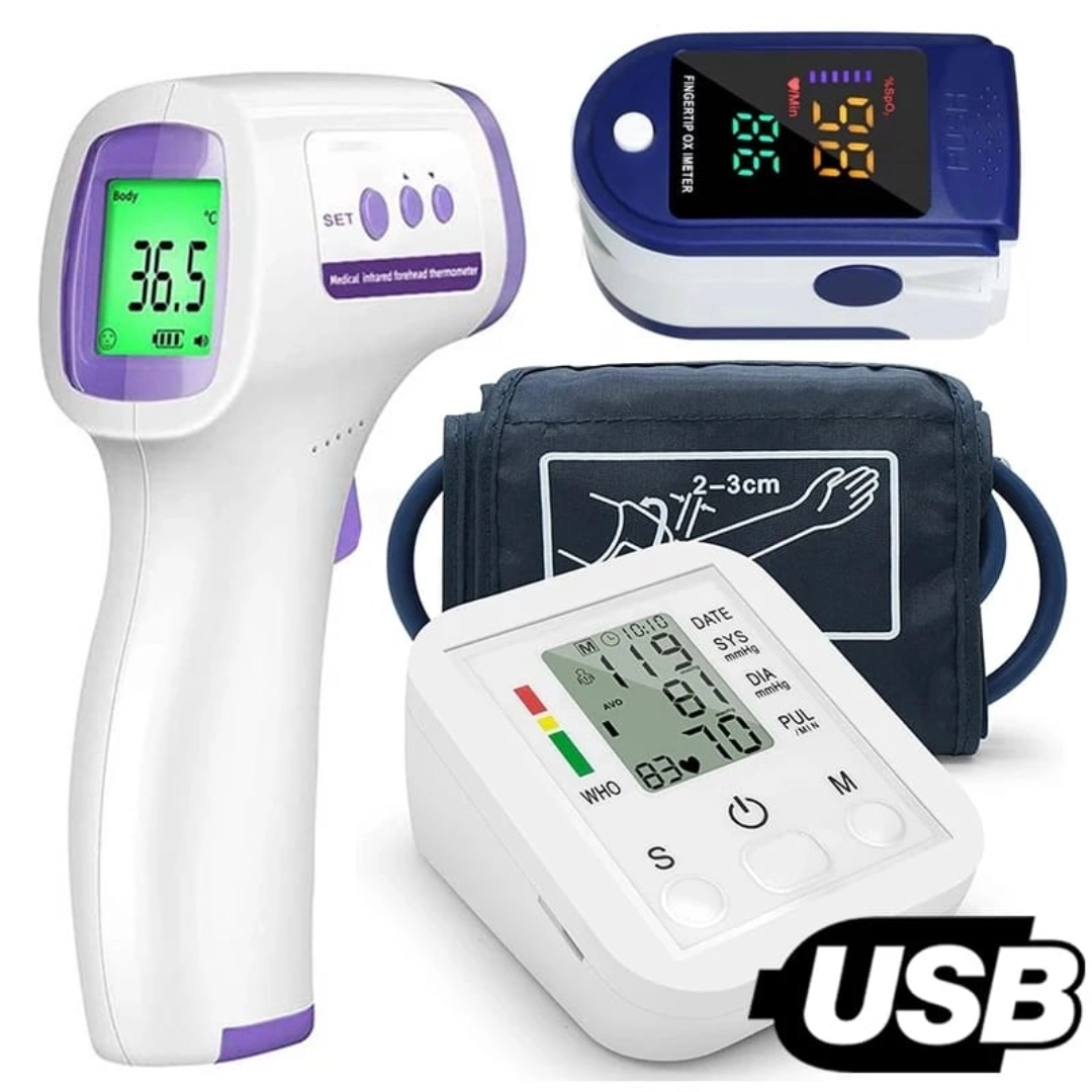 Digital blood pressure machine, infrared thermometer, pulse oximeter ...