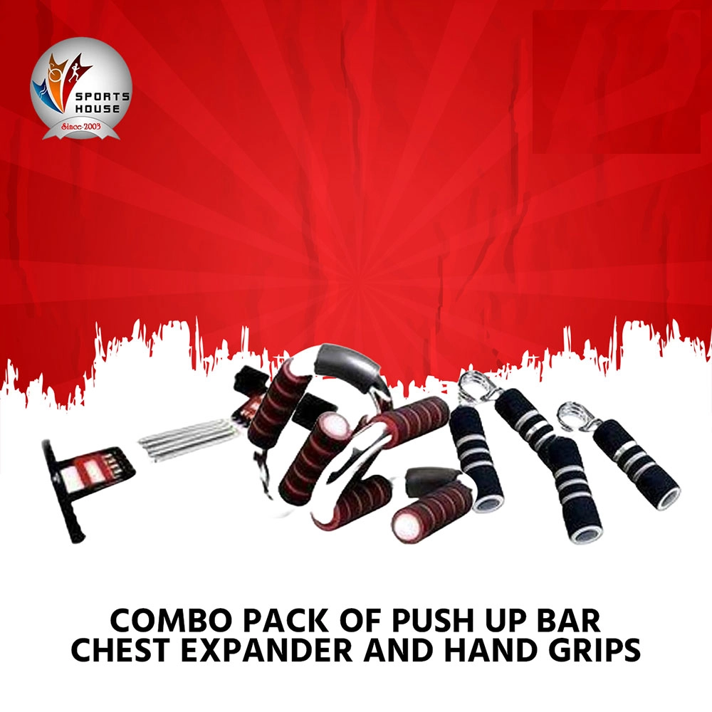 Combo Pack of Push Up Bar, Chest Expander and Hand Grips