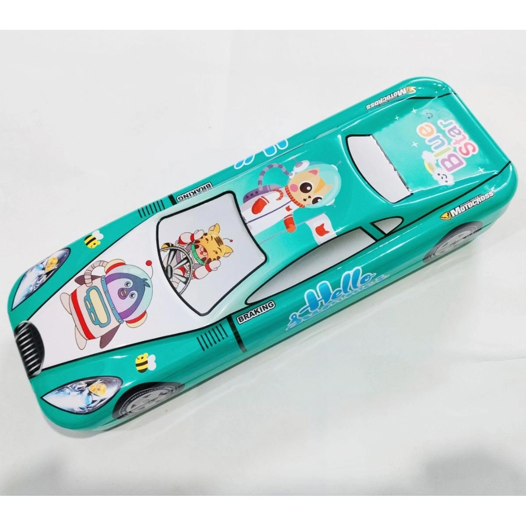 Metal Car Pencil & Pen Box Cases For School, Office & Others Use