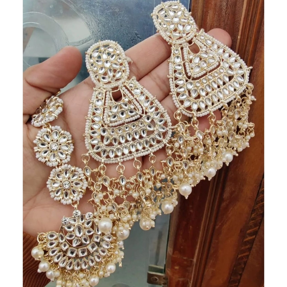 Indian Joypuri Kundon Big Size Tikli & Earring Set For Women