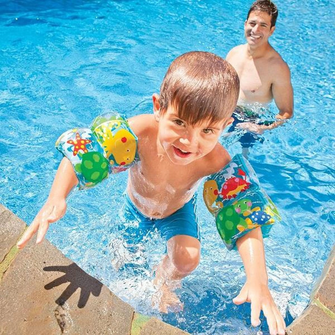 Kids Swimming Inflatable Armbands Tube Swimming training- Multi Color