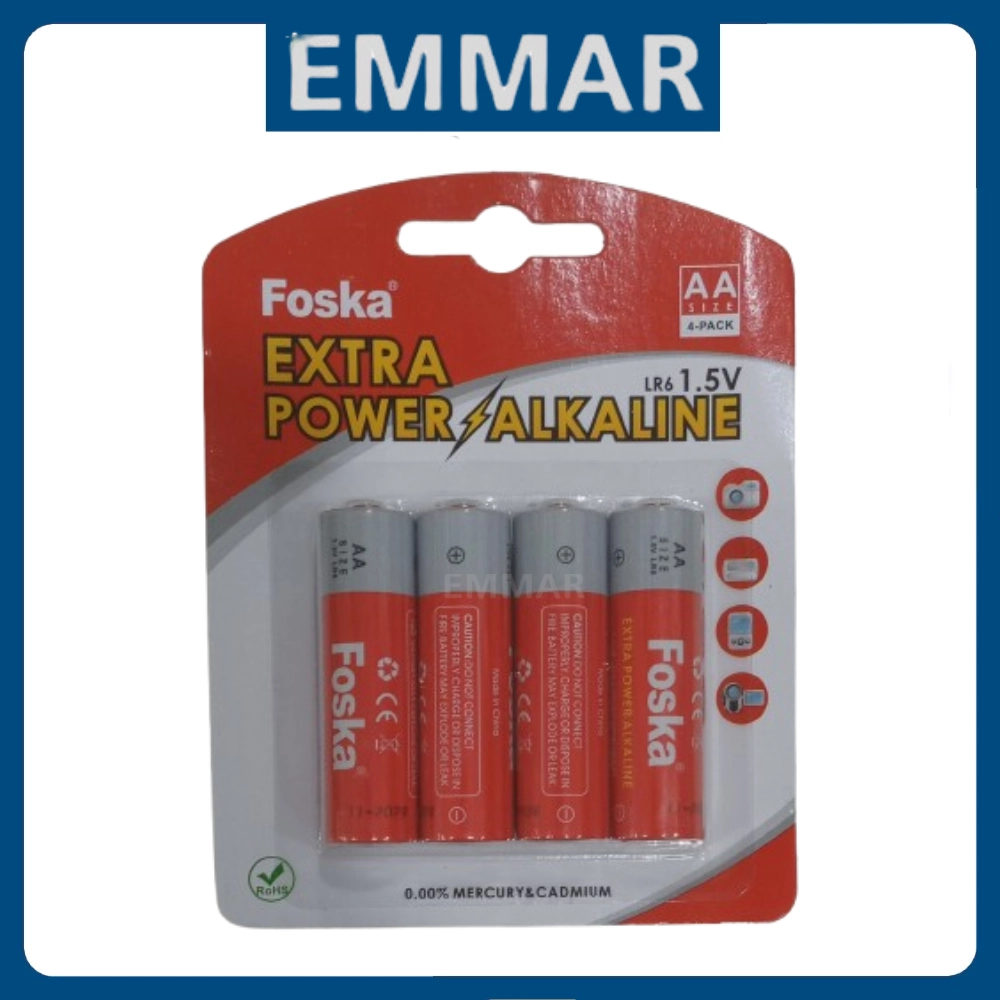 4PCS Foska AA LR6 1.5V Extra Power Alkaline Battery (Blister Pack)