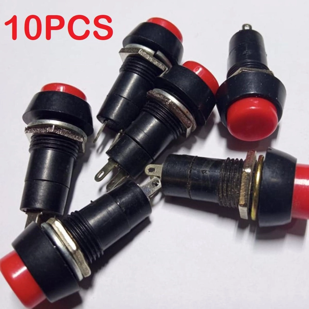 10Pcs- Click Switch PBS-11 SELF-LOCK AC 250V 3A 2 Pin Leads On Off SPST ...