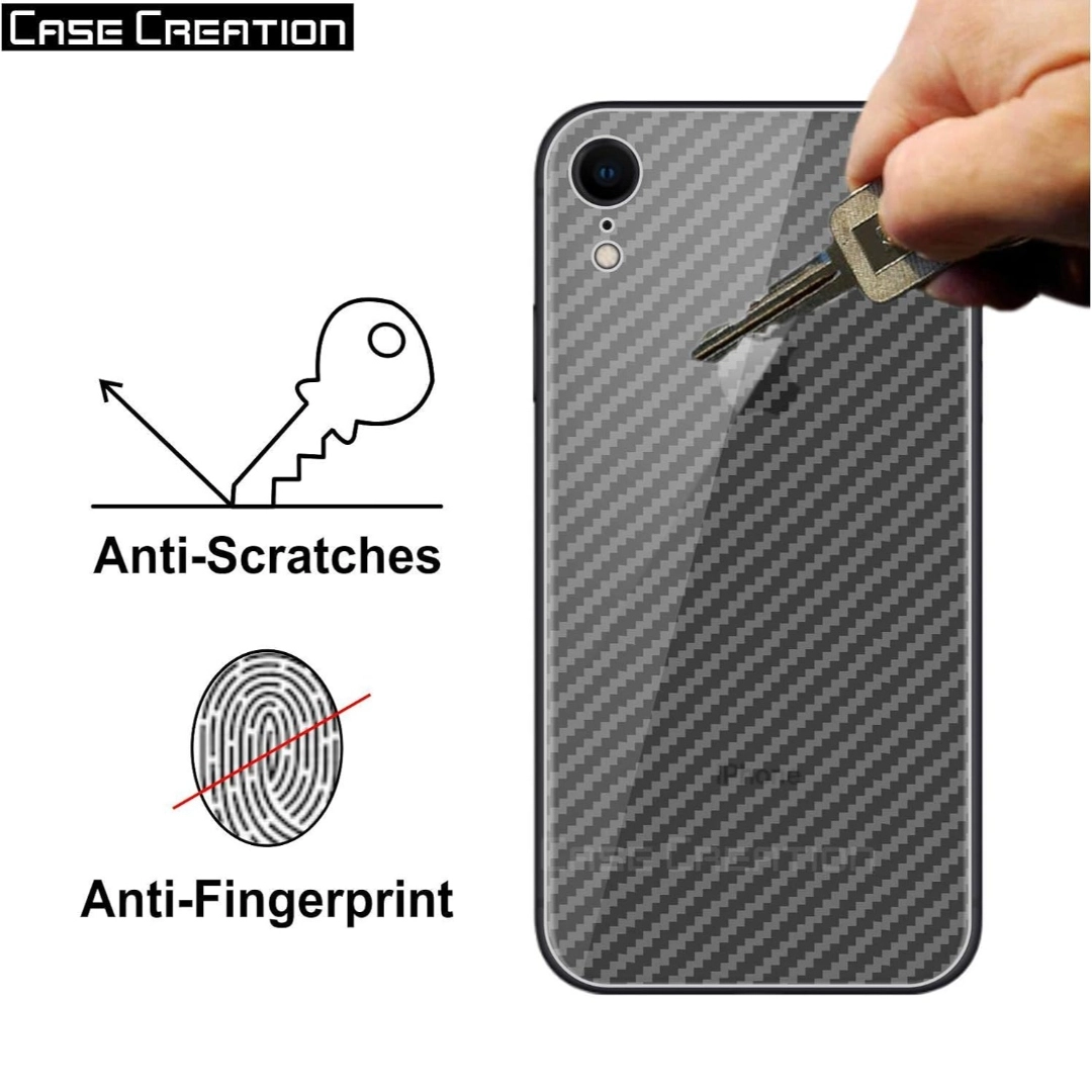 Carbon Fiber Back Poly Sticker Protection For Apple iPhone XR